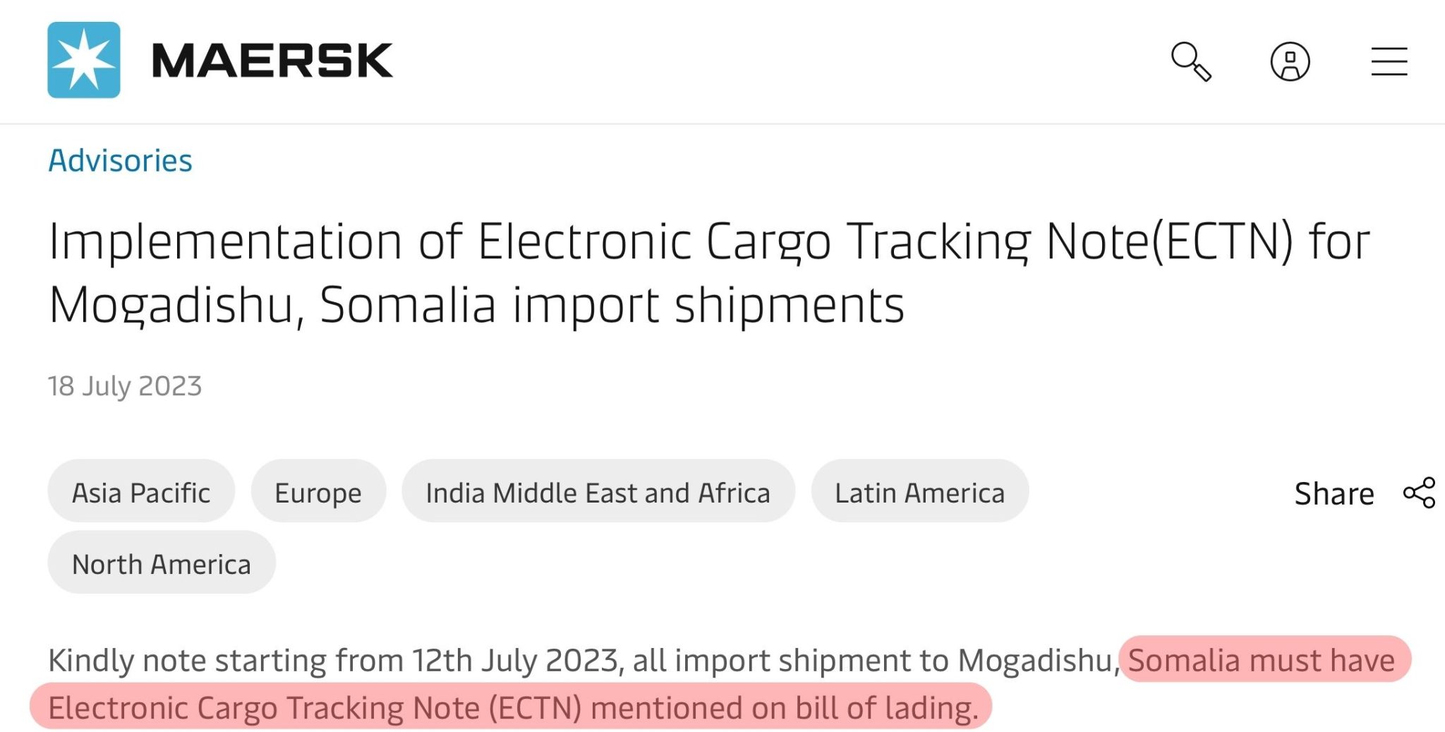 Somalia - CTN - ITR Logistics and Trade